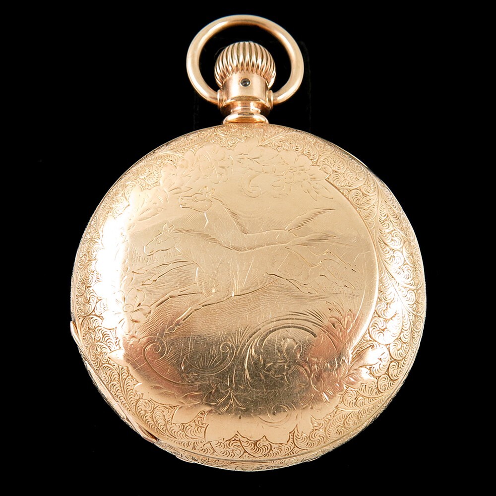 1896 Elgin 18s 17 Jewel GM Wheeler Grade 144 Gold Filled Hunt Case ...