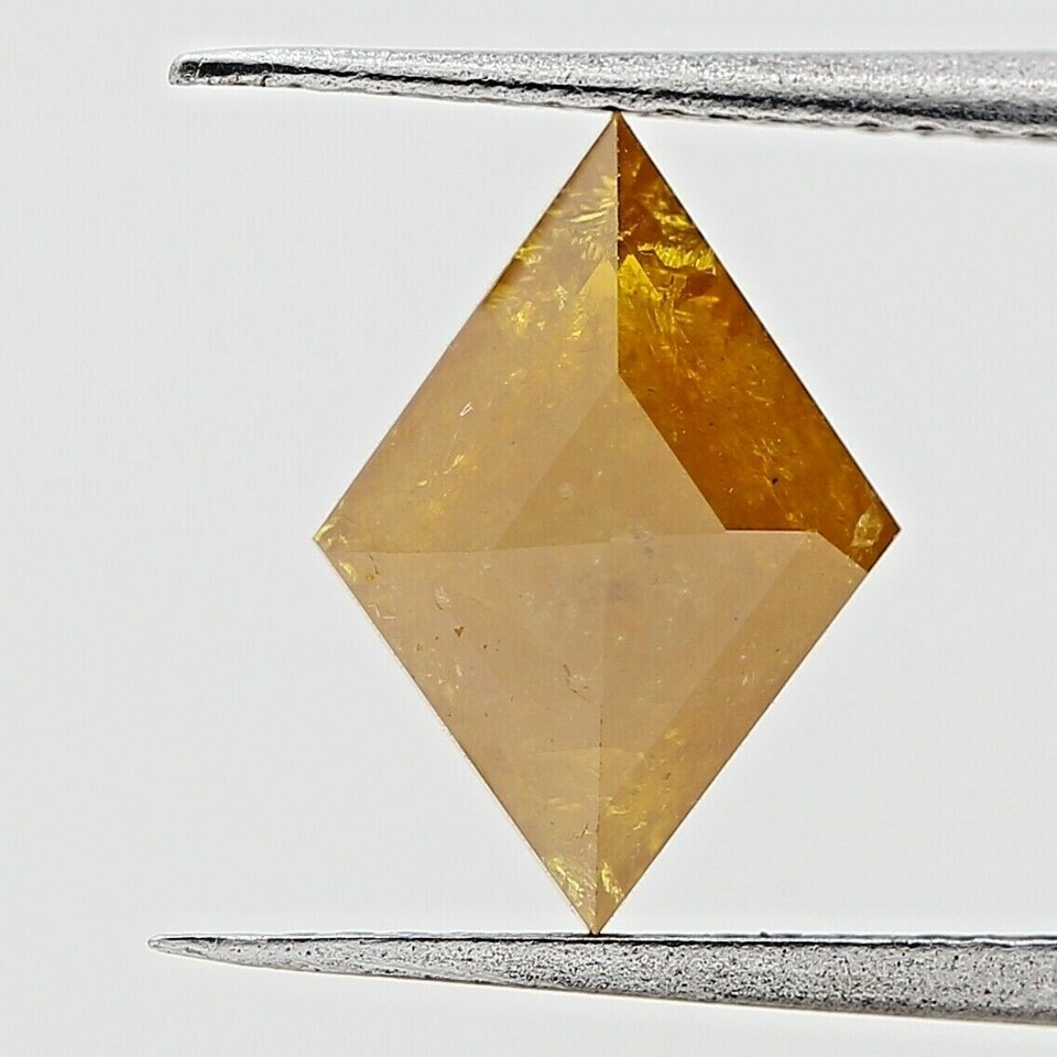 YELLOW NATURAL DIAMOND 1.97cts DIAMOND SHAPE STEP CUT DIAMOND FANCY ...