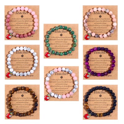 8Pcs Teacher Appreciation Gifts for Women men, Natural Stone Teacher ...