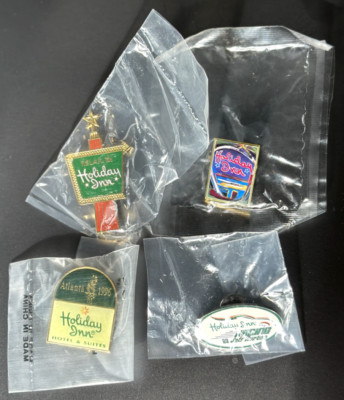 Lot of 4 New Vintage Holiday Inn Hotel Pins Hat Lapel Pin in Original ...