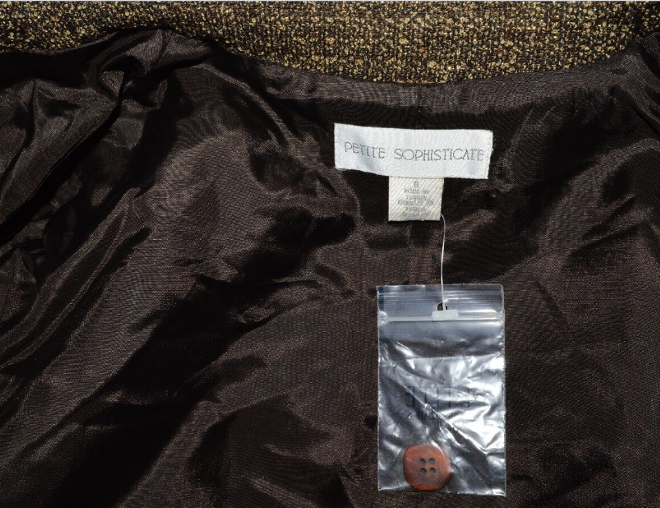 PETITE SOPHISTICATE NEW SIZE 6 S SMALL BROWN GOLD COAT JACKET BLAZER | eBay