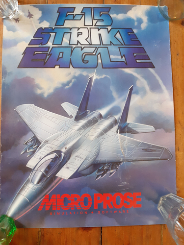 Original vintage MicroProse F-15 Strike Eagle poster | eBay UK