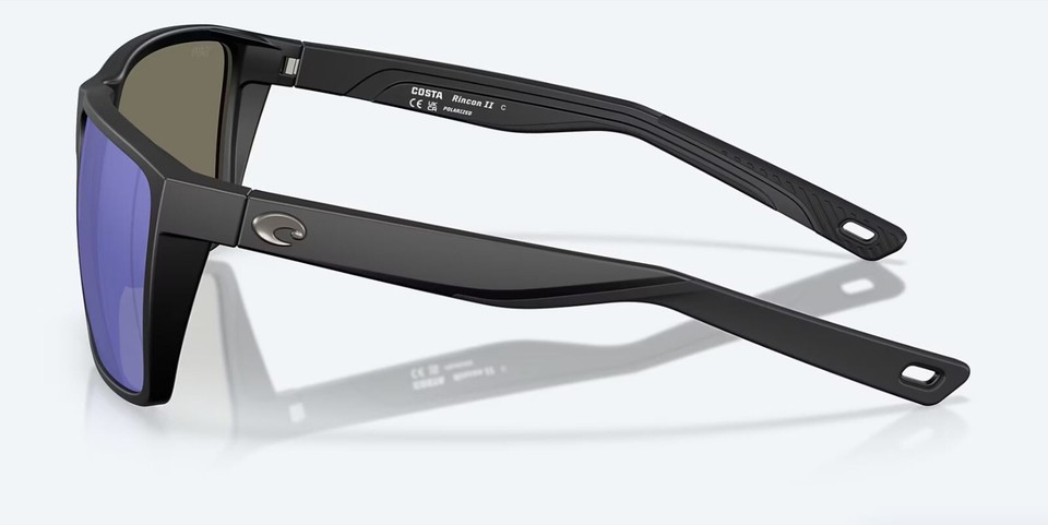 BRAND NEW Costa Del Mar RINCON II 2 Matte Black / Blue Polarized Glass ...