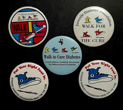 Lot of 4 JUVENILE DIABETES FOUNDATION Walk for the Cure Pin Button | eBay