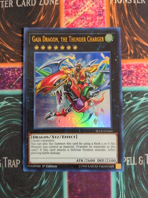 Yu-Gi-Oh! Gaia Dragon, the Thunder Charger BLLR-EN065 1st Edition Ultra ...
