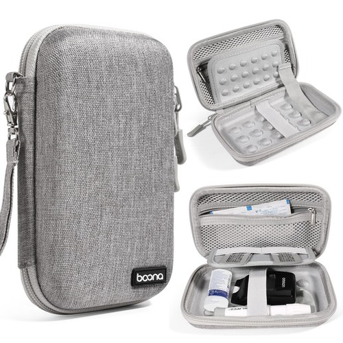 Diabetic Travel Case + Pill Box, EVA Hard Shell Diabetic Bags for ...