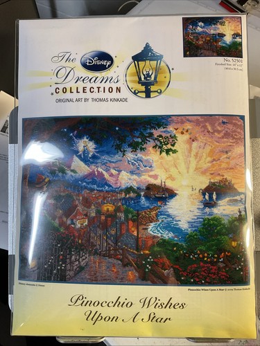 Disney Dreams Thomas Kinkade Cross Stitch Kit Pinocchio Wishes Upon A ...