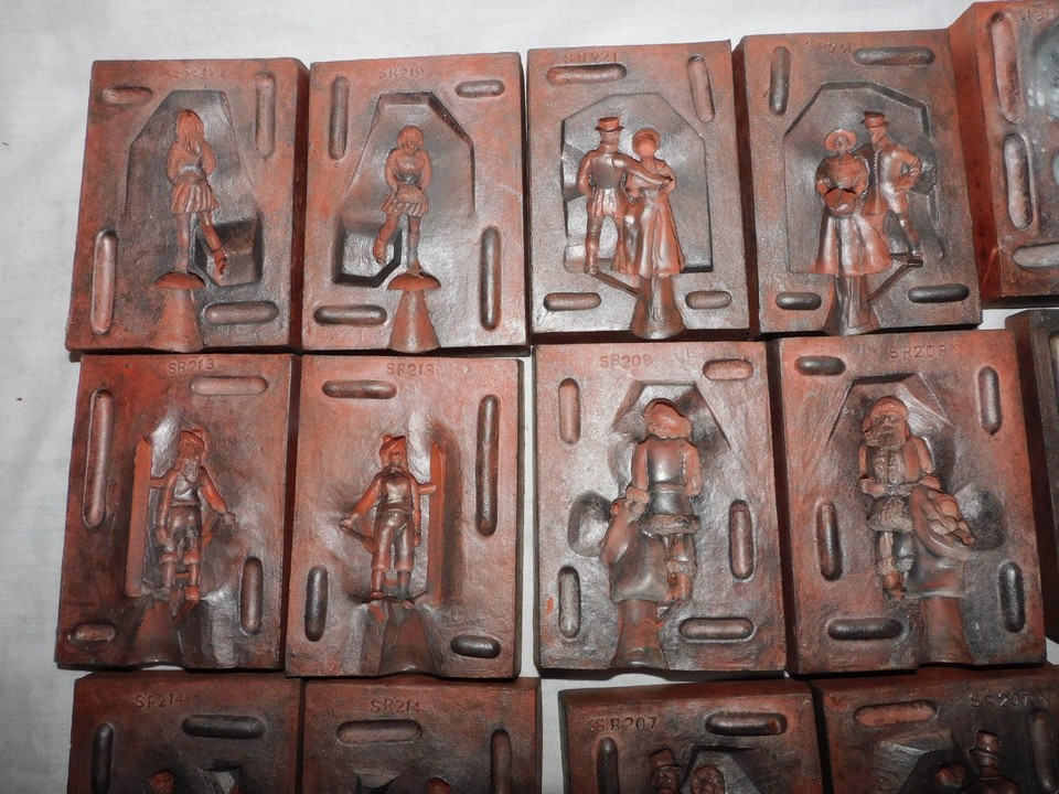 LOT OF 10 -VINTAGE LEAD TOY SOLDIER R&B RUBBER/SILICONE MOLDS - LOT #5A ...