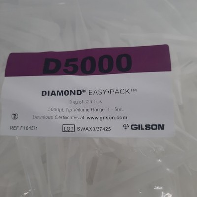 GILSON PIPETMAN DIAMOND Tips D5000 EASYPACK, 1-5 mL, 3 bags of 334 tips ...