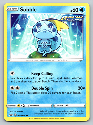 Sobble 041/198 Common Chilling Reign Pokemon Card - NM Near Mint | eBay
