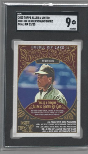 2023 Allen & Ginter Rickey Henderson/Mark McGwire Rip Card SGC Mint 9 ...