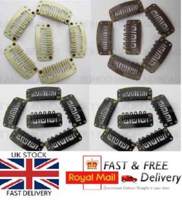 Hair Extension Weaving Snap Clips Weft, Grips Remy 32mm BLACK, BROWN ...