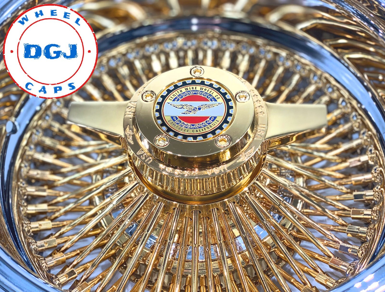 13x7 Zenith Style Rev 100 Spoke Center Gold Lowrider Wire Wheel Rims | eBay