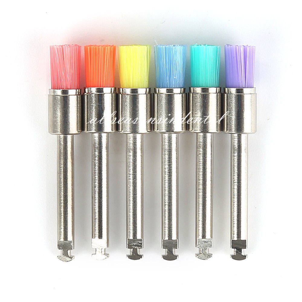 100 Nylon Latch Flat Dental Prophy Polishing Color Polisher Brush ...