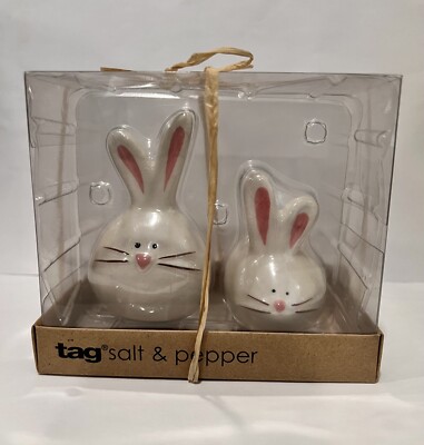 Tag Brand Bunny Rabbit Salt and Pepper Shaker Set New in Box | eBay