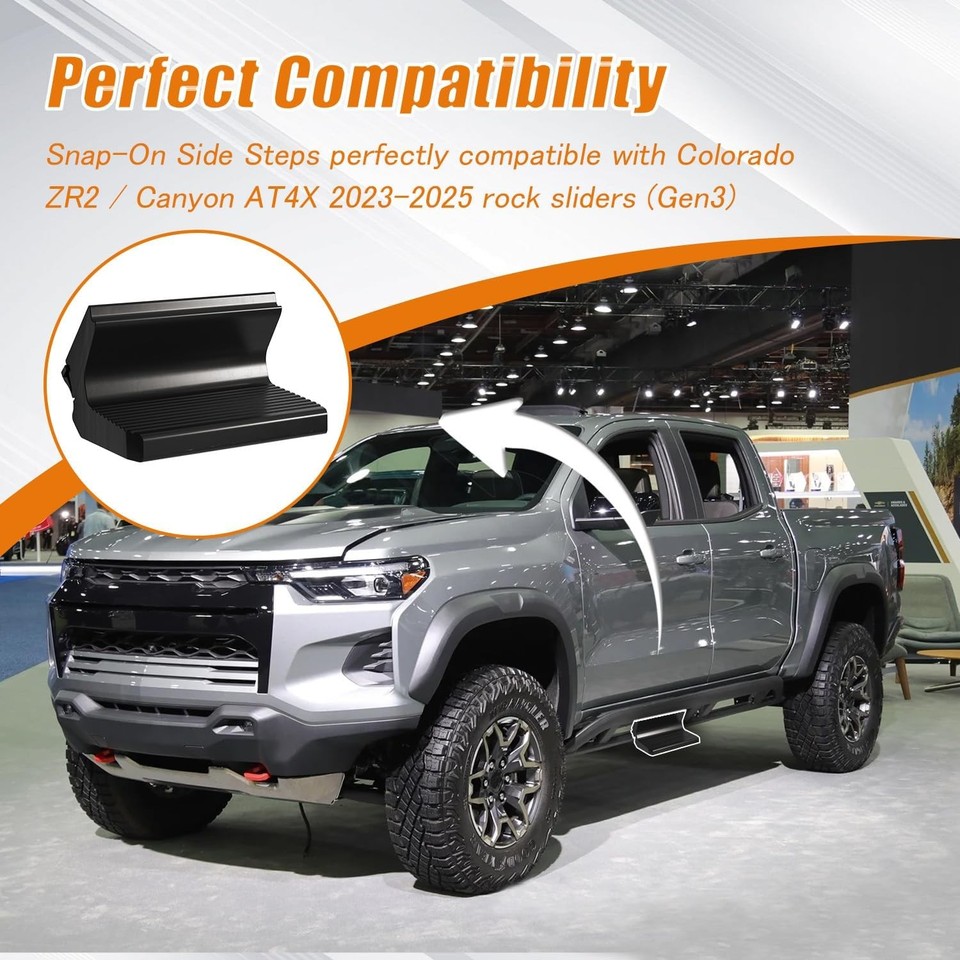 Snap-On Side Steps for Colorado ZR2 Gen3 (2023-2025) / Canyon AT4X Rock ...