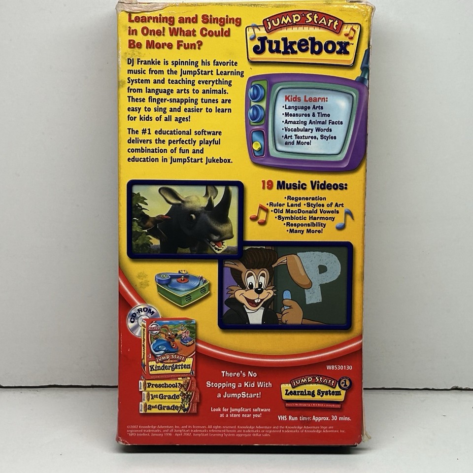 Jump Start Jukebox VHS Video Tape Sing Along Song Kindergarten Watching ...