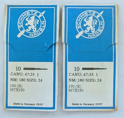 20 Schmitz 190R Nm: 180 size: 24 Canu 47:25 1 Sewing Needles - FREE ...