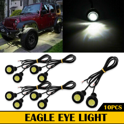 10X White LED Rock Round Button Light For Truck Eagle Eye Side Marker ...