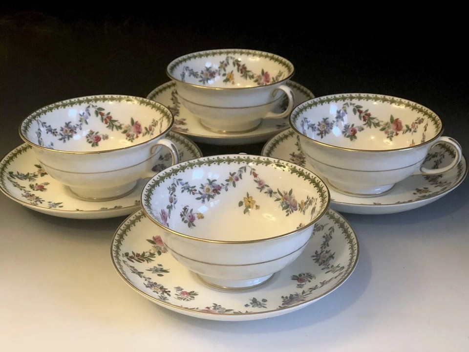 Set Of 4 Aynsley England Teacups And Saucers Pattern Number 4186 | eBay
