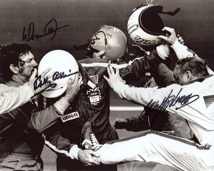DONNIE & BOBBY ALLISON & CALE YARBOROUGH SIGNED 8x10 PHOTO FAMOUS FIGHT ...