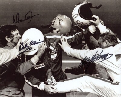 DONNIE & BOBBY ALLISON & CALE YARBOROUGH SIGNED 8x10 PHOTO FAMOUS FIGHT ...