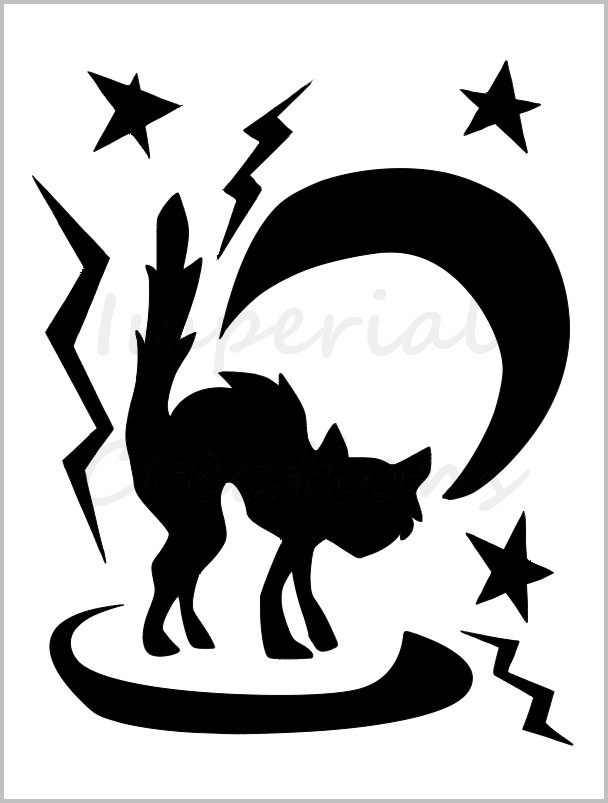 Cat And Moon Pumpkin Stencil