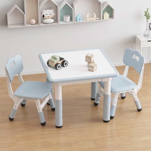 Kids Table and Chair Set Adjustable Height Children Activity Table 2 ...