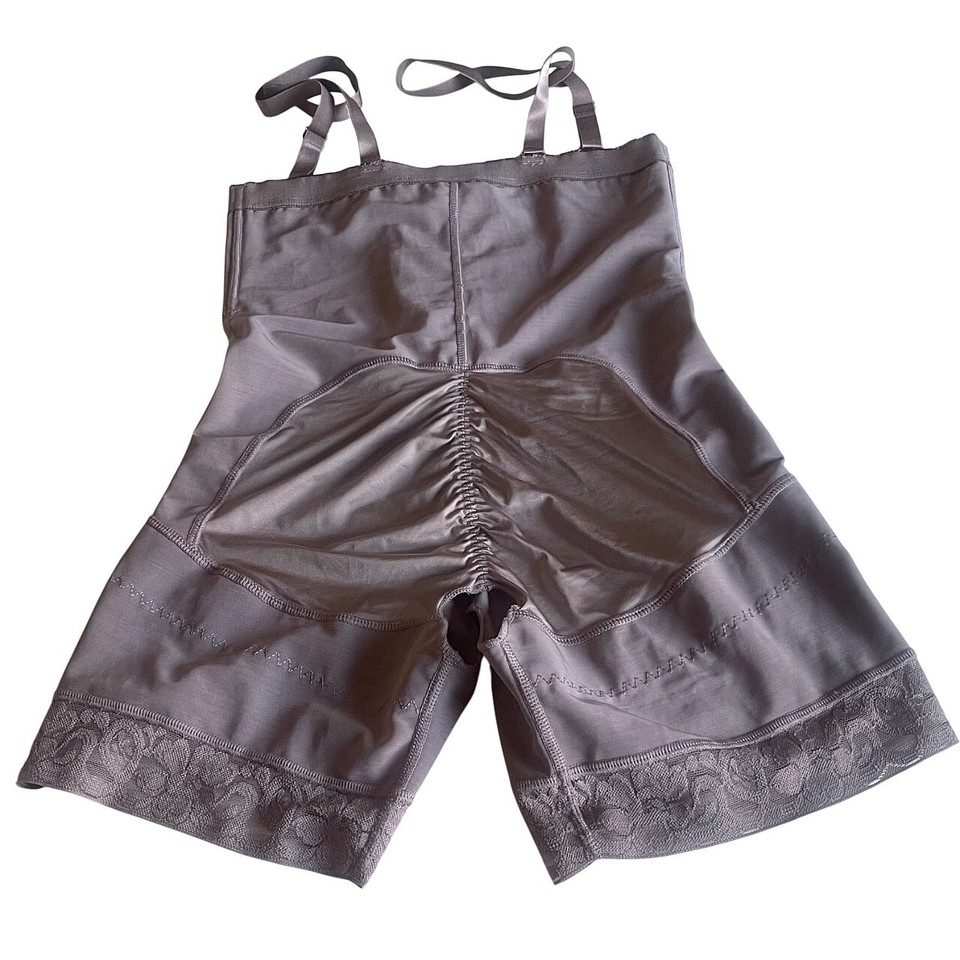 Mid-Thigh Detachable Straps Open Crotch Underbust Zippered Body Shaper ...