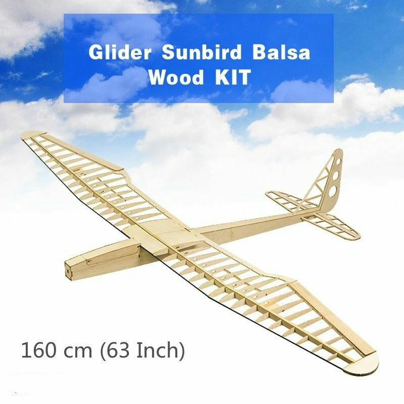 160 CM Sunbird Glider Balsa Wood KIT Wingspan RC Building Plane ...