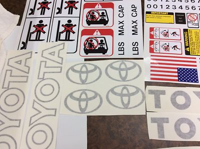 Forklift Decal Complete Toyota forklift decal kit with safety decals | eBay