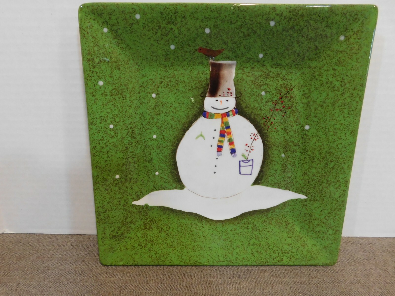 Oneida Square Snowmates Christmas Snowman Serving Dish | eBay