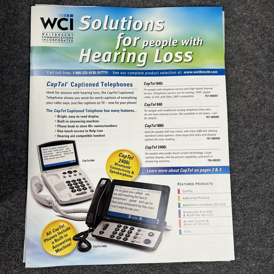 CapTel 2400IBT Ultratec Captioned Hearing Impaired Touch Screen ...