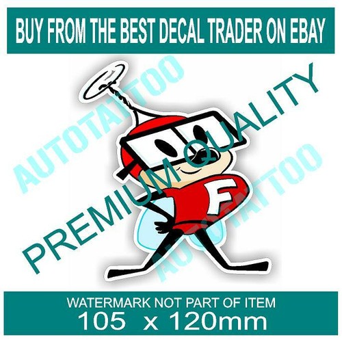 FEARLESS FLY DECAL STICKER FUNNY VINTAGE SUPER HERO MAN CAVE cartoon ...