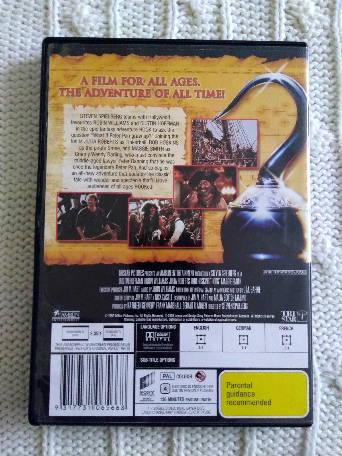HOOK – DUSTIN HOFFMAN - DVD REGION-4, LIKE NEW, FREE POST WITHIN AUSTRALIA | eBay