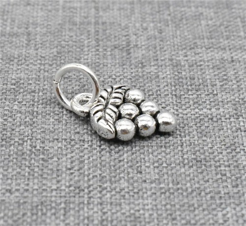 4pcs of 925 Sterling Silver Small Grape Charms 2-Sided for Fruit ...