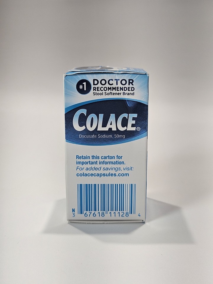 Colace Docusate Sodium Clear Stool Softener 50mg - Pack of 28 Soft Gels ...