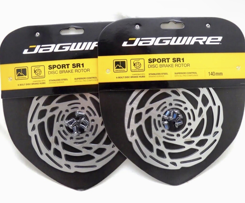 Pair Of Jagwire Sport SR1 Disc Brake Rotors 140mm 6-Bolt, includes ...