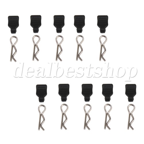 20PCS RC Car 1:24 1:18 Body Clips Pins Silver & Black Replacement for ...