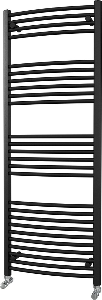 UK Radiators Towel Radiator Rail Matte Black Heated Bathroom Curved ...