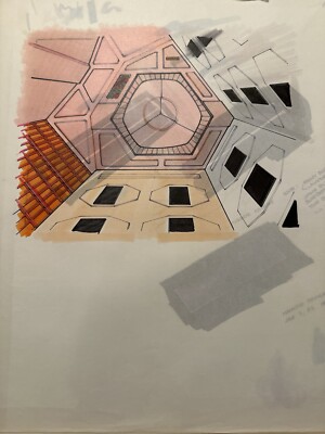 Disney Epcot Horizons Original Hand Drawn Space Station Concept Art ...