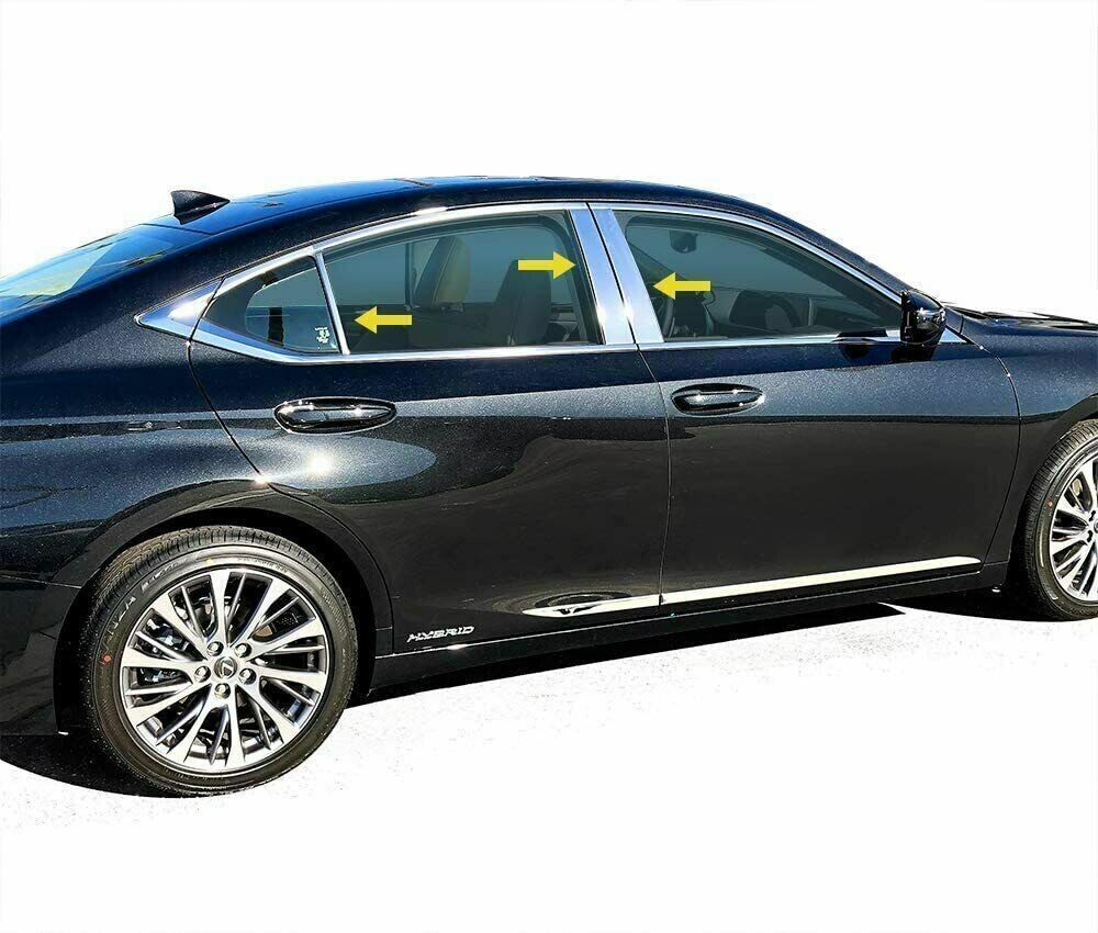 fit:2019-2025 Lexus ES ES300 ES350 6Pc Chrome Pillar Post Stainless ...