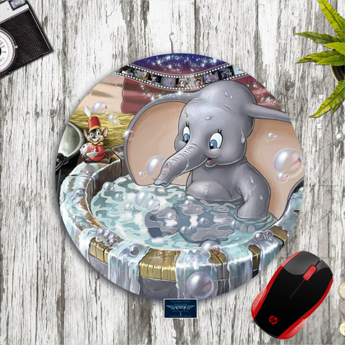 DUMBO IN TUB BUBBLES DISNEY INSPIRED ART CUSTOM PC MOUSE PAD DESK MAT ...