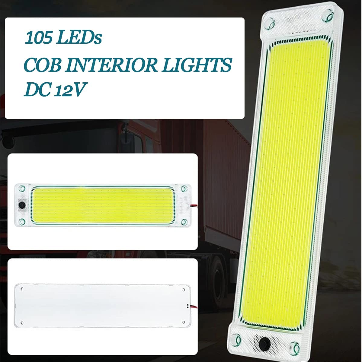 12V 108 COB LED Interior Lights 4Pack, 12W LED RV Ceiling Roof Light ...