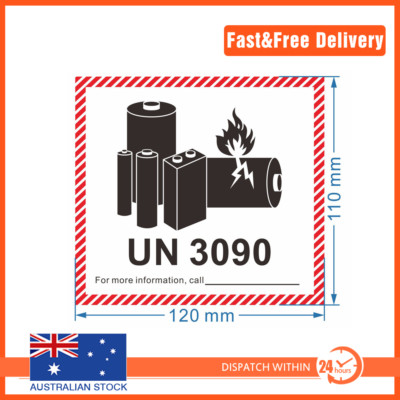 80Pcs Lithium Battery UN3090 Shipping Labels sticker 12*11cm Handling ...
