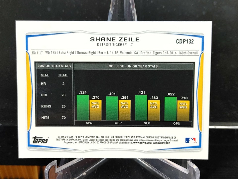 Shane Zeile RC 2014 Bowman Chrome Draft Prospects Refractor #CDP132 ...