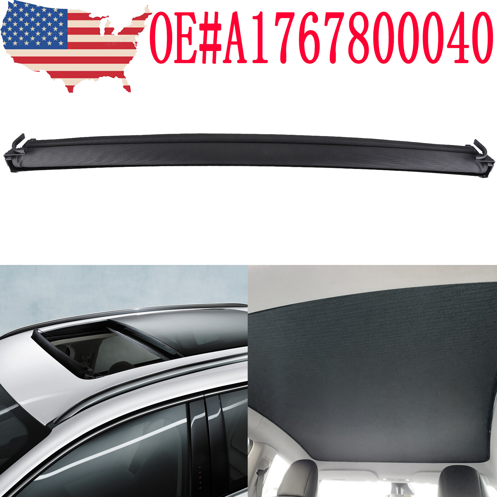 Black Sunroof Sunshade Cover For Mercedes-Benz 2013-2018 CLA C117 W176 ...