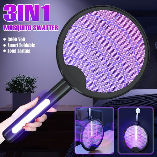 Electric Bug Zapper Racket Electronic Mosquito Killer Lamp Fly Swatter ...