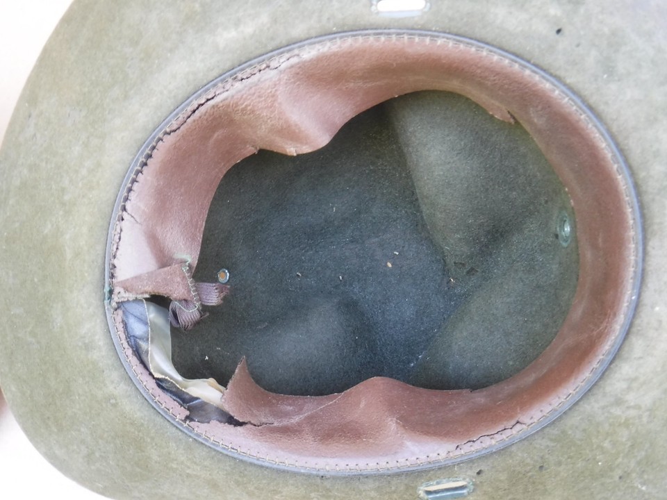 Vintage lot of 2 military drill instructor hats w/wear and tear and ...