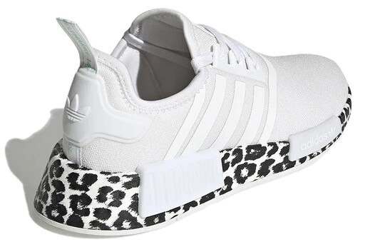 Women Adidas NMD R1 Running Shoes Sneakers White Black Leopard Print ...